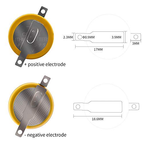 CR1616 Button Cell Battery, 5 Pack CR1616 Batteries with Tabs Bundled with 3.8 mm & 4.5 mm Security Screwdriver Tool Set for GameBoy Color and GameBoy Advance Games - Batteries Individually Pack