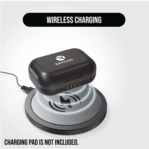 Raycon Work Earbuds Bluetooth Wireless Earphones with Microphone- Stereo Sound in-Ear Bluetooth Headset True Wireless Earbuds with 32 Hours of Battery Life (Carbon Black)