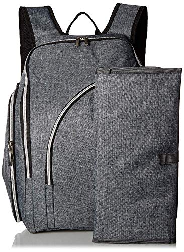 JOHAR Diaper Backpack, Travel Diaper Backpack with Changing Mat | Anti-Theft Travel Bag w/Insulated Bottle Pocket, Waterproof Pocket, Wipes Storage, Laptop Sleeve, Stroller Straps | Grey