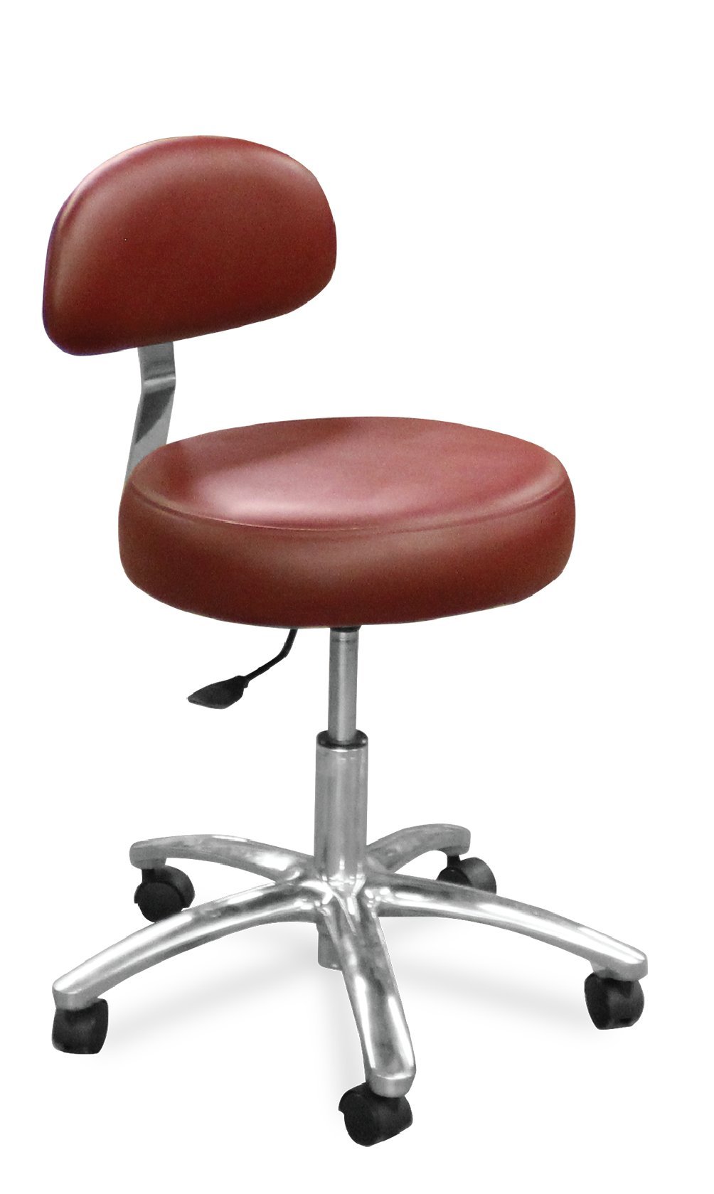 Dentists Unite 510-00 Dental Doctor Stool, Round Seat, Firm Backrest, Black