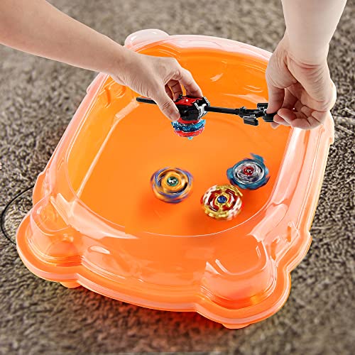 Bey Battling Top Burst Toy Blade Set Game Complete Battle Game Set with Stadium, 6 Battling Tops and 2 Launchers, Toys for 6 Year Old Boys & Girls & Up