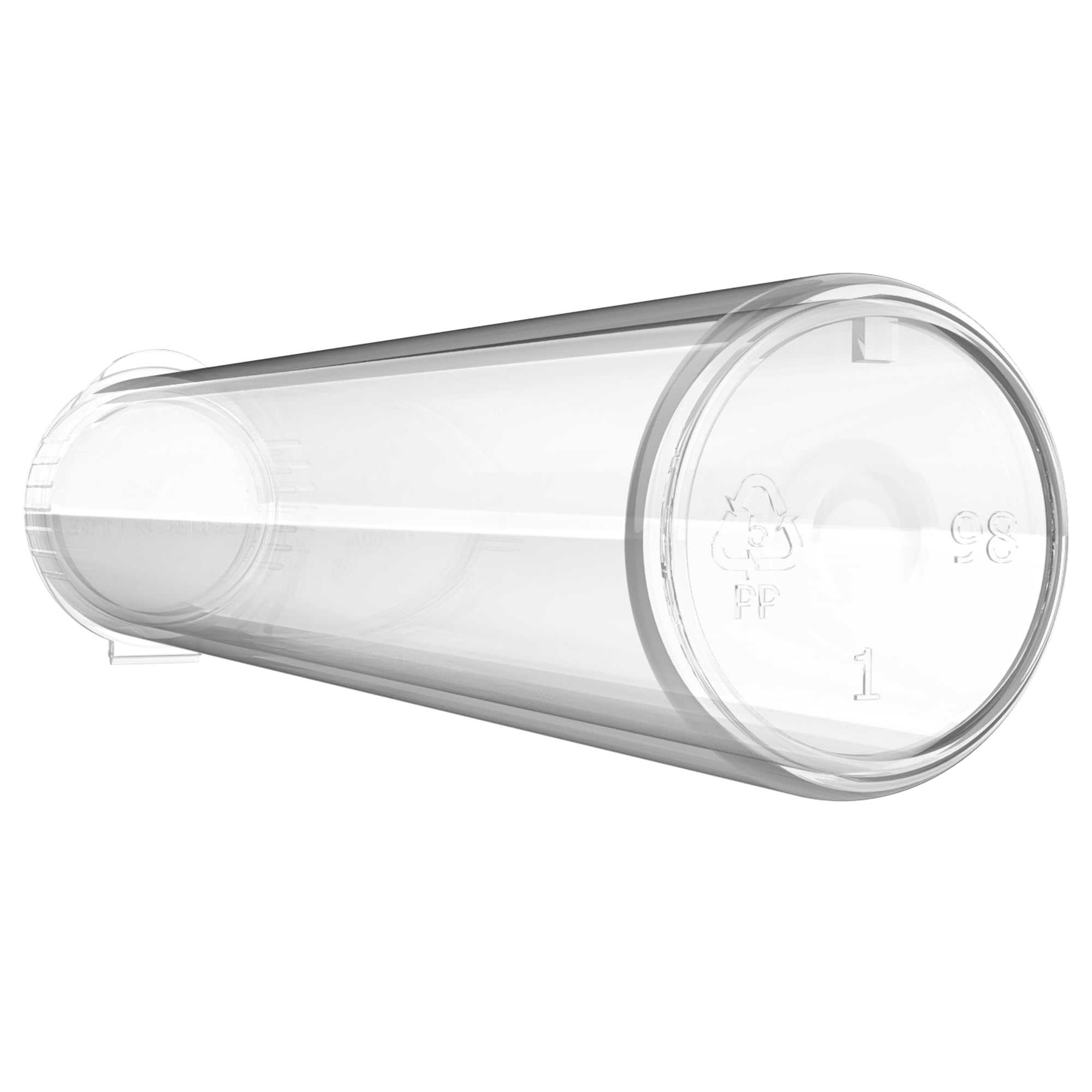 92mm CR Plastic Packaging Pop Top Tubes - Child Resistant Travel Holder Vial Containers - 700 qty (Clear)