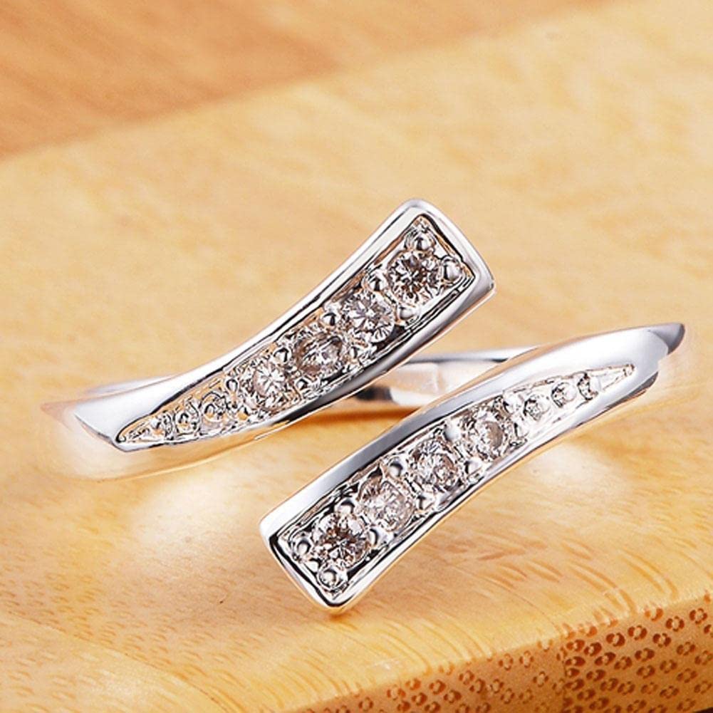 925 Sterling Silver Toe Ring CZ. Size Adjustable