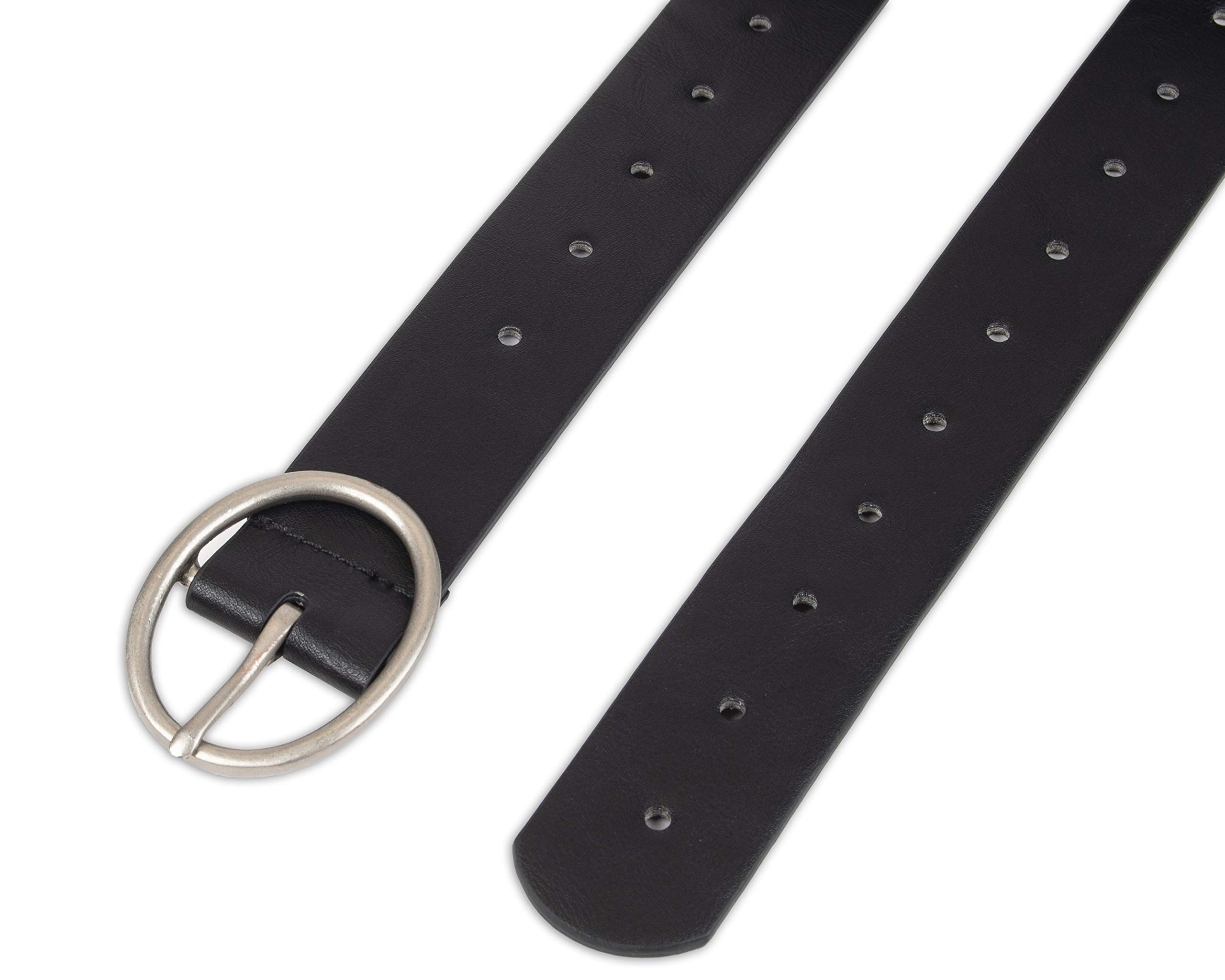 Amazon Essentials Women's Fully Adjustable Belt with Round Buckle (Available in Plus Size), Brown Casual, Medium