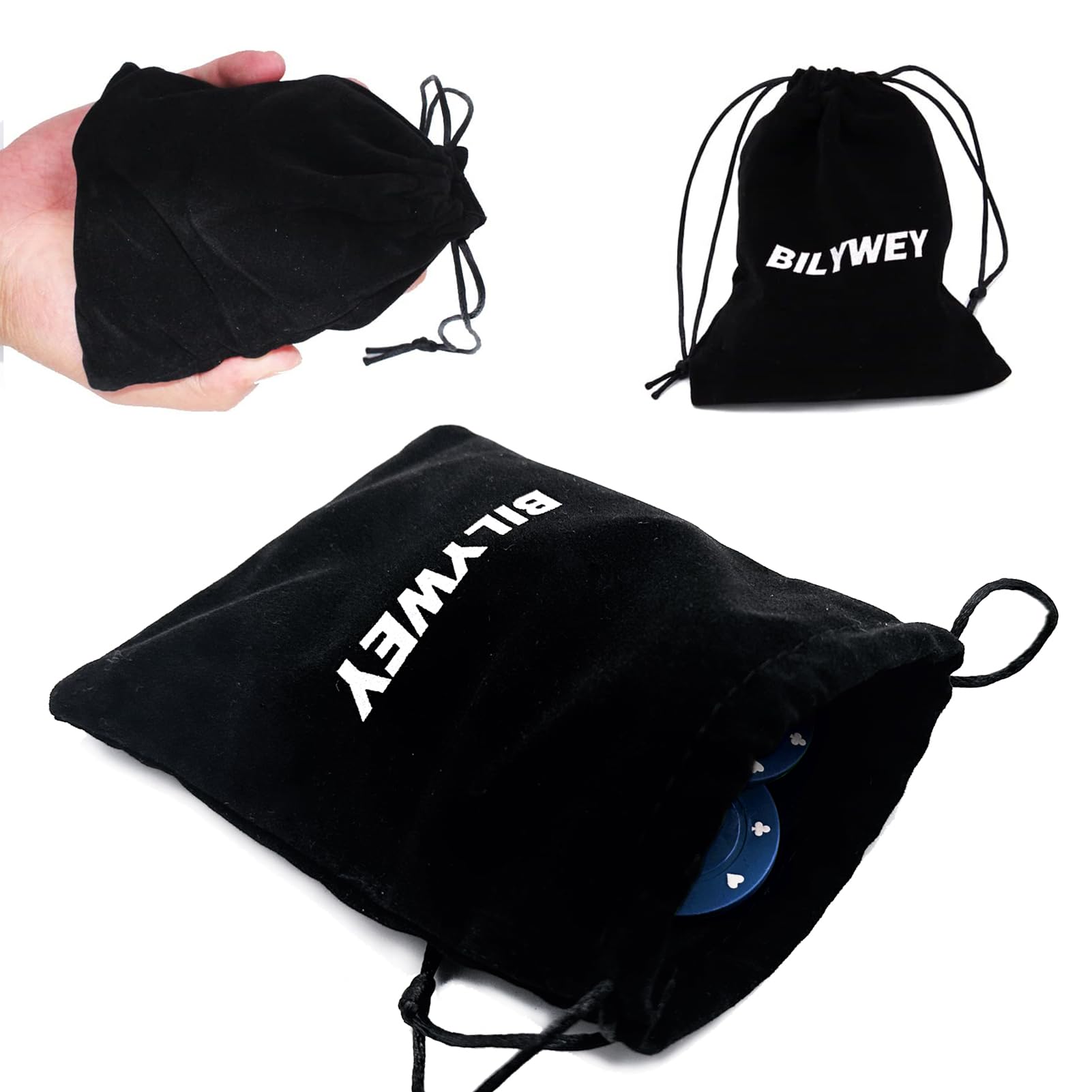 Annietfr Bilywey Left Right Center Dice Game Set with 3 Dices + 30 Yellow Poker Chips + Black Storage Carry Tin (Yellow)