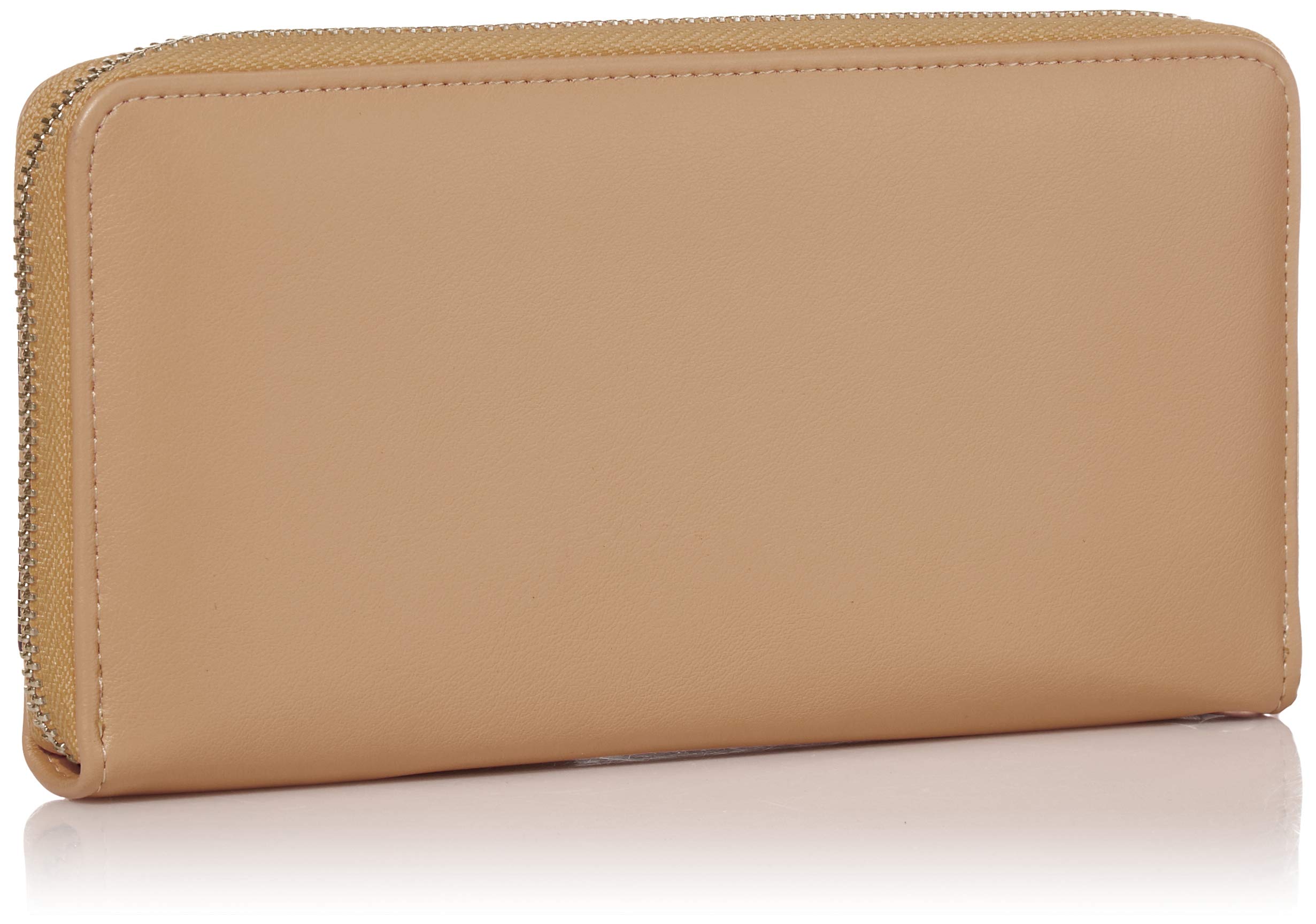 Amazon Essentials Women Wristlet Wallet with Cell Phone Holder Zip Around Wallet PU (Almond)