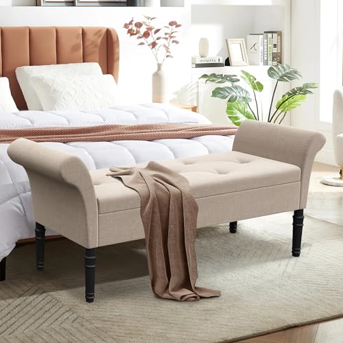 annjoe Storage Ottoman Bench Bedroom Bench Bed Entryway Hallway Chest, Footrest, Padded Seat