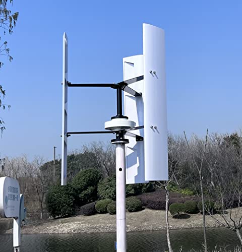 800W 48V Wind Turbine Generator VAWT 3 Blades Vertical Axis Wind Turbine Kit 2m/s Low Wind Speed Starting Wind Power Generator with MPPT Charge Controller for Off Grid System to Charge Battery