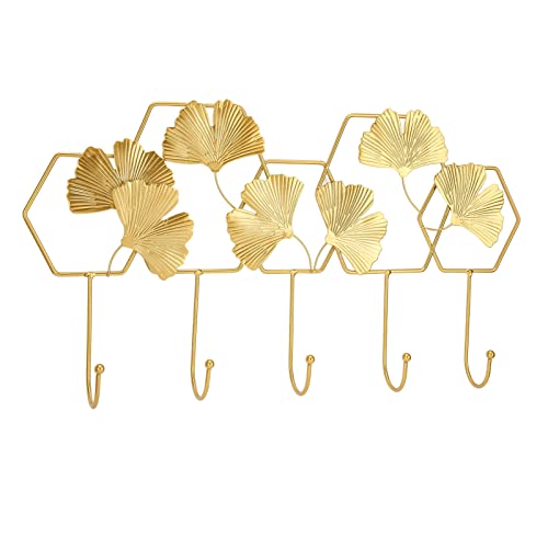 Agatige Wall Mounted Clothes Hook,Multifunctional Clothes Hanger Reusable Space Saving Coat Rack for Scarf & Bag(Gold)