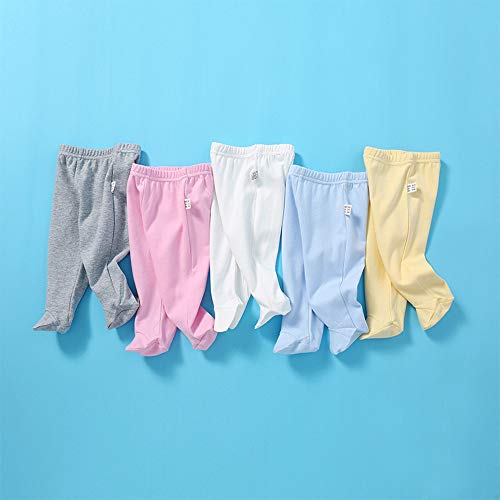 ZiweiStar Unisex-Baby Girls Boys Cotton Soild Color Footed Pants Pringting Casual Leggings 0-12 Months