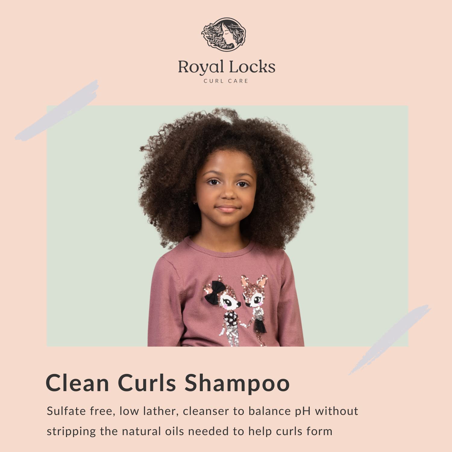 Curly Hair Shampoo by Royal Locks . Clean Curls is Sulphate and Paraben Free . Gentle and hydrating for curly , dry , damaged , grey , permed , or fine hair.
