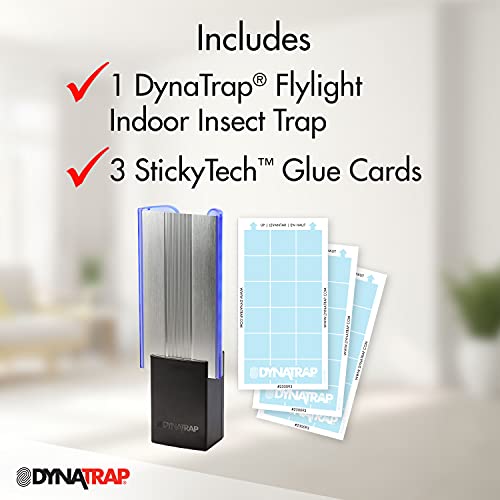 DynaTrap DT3009-1003P Flylight Indoor Plug-In Fly Trap for Flies, Fruit Flies, Moths, Gnats, & Other Flying Insects β Protects up to 600 Sq Ft