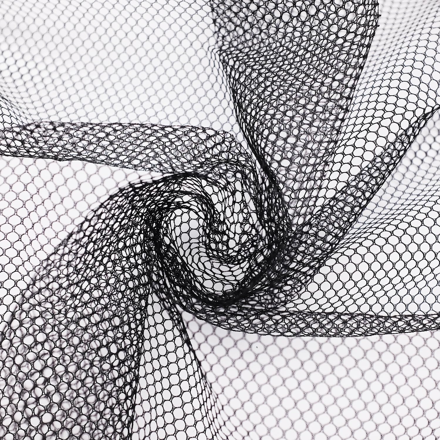 62 x 59 Inch Black Mesh Fabric Slightly Stretchy for Sewing Projects, Shopping Bag, Backpack Pocket and Straps and Netting Clothes
