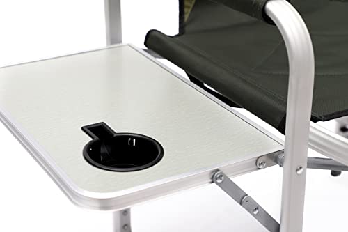 Ajikgn 2-Piece Padded Side Table and Storage Pockets,Lightweight Oversized Directors Indoor, Camping Folding Outdoor Chair, Green