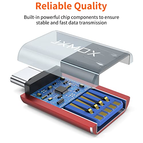 USB C to USB Adapter [2-Pack], Thunderbolt 3 to USB 3.0 OTG Converter Compatible MacBook Pro/Air 2019 2018 2017,Chromebook,Pixelbook,Microsoft Surface Go,Galaxy S8 S9 S10 S20 S21 S22,Note 10 20 (Red)