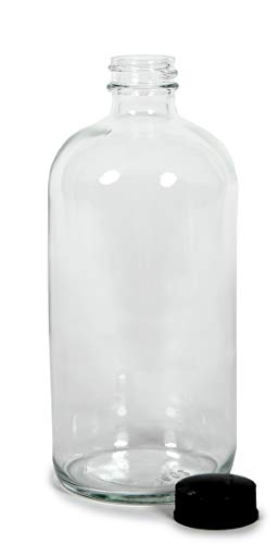 Vivaplex, 12, Clear, 16 oz Glass Bottles, with Lids