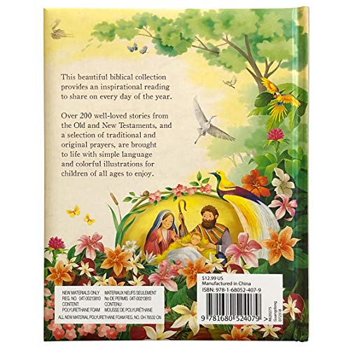 365 Bible Stories and Prayers Padded Treasury - Gift for Easter, Christmas, Communions, Baptism, Birthdays (Little Sunbeams)