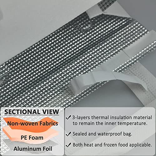 AIVYGDEN Insulated Take Out Bags,Thermal Insulation Food Bag for Coffee,Milky Tea,Take-away Dinner,Fresh Seafood,Cold or Warm Food drive for Restaurant, Retail Store or Picnic/BBQ