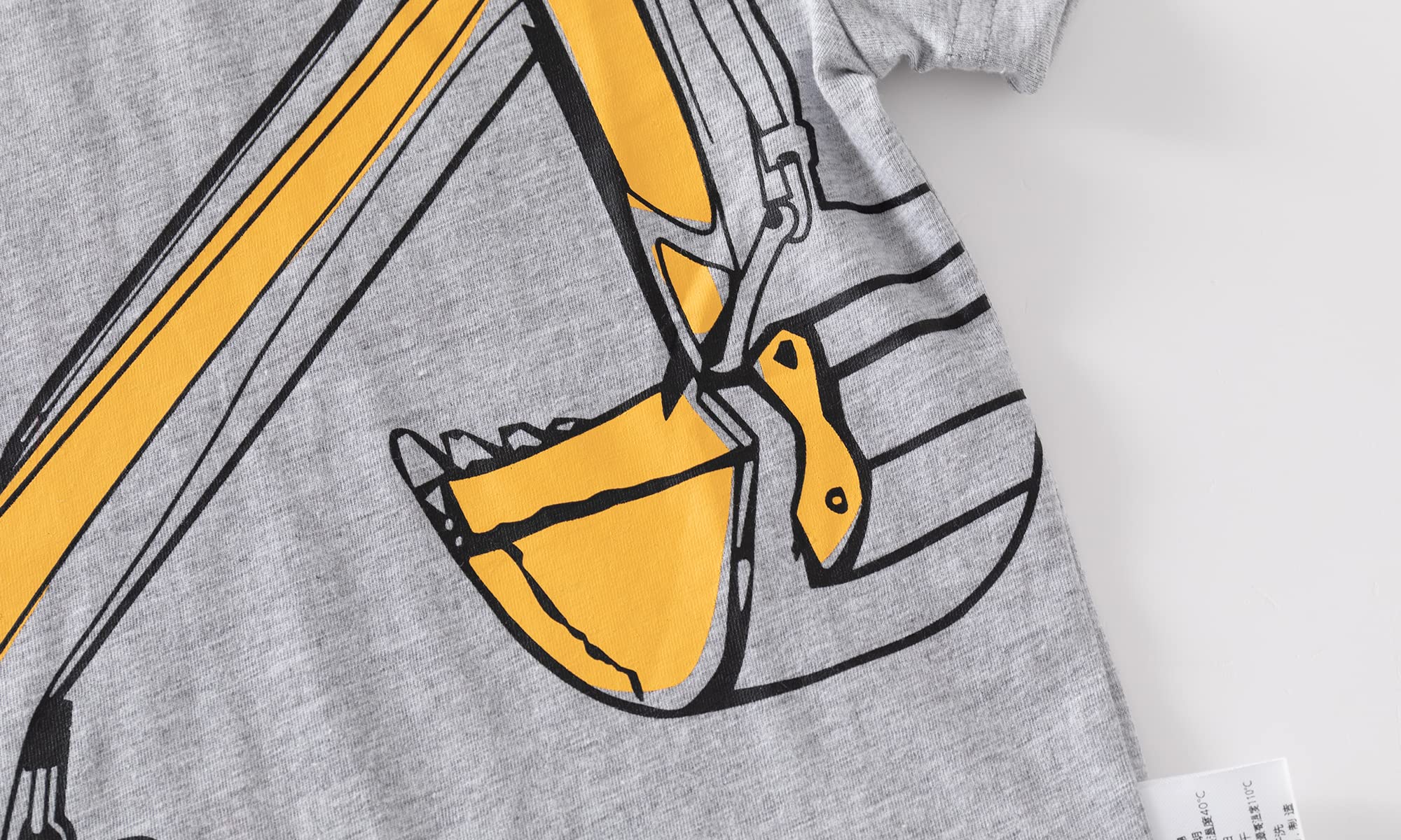 M RACLE Little Boys Toddler Short Sleeve Tee T Shirt(Excavator,4T)