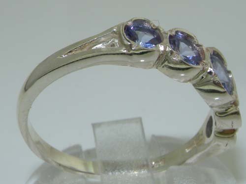 925 Sterling Silver Natural Tanzanite Womens Band Ring - Sizes 4 to 12 Available