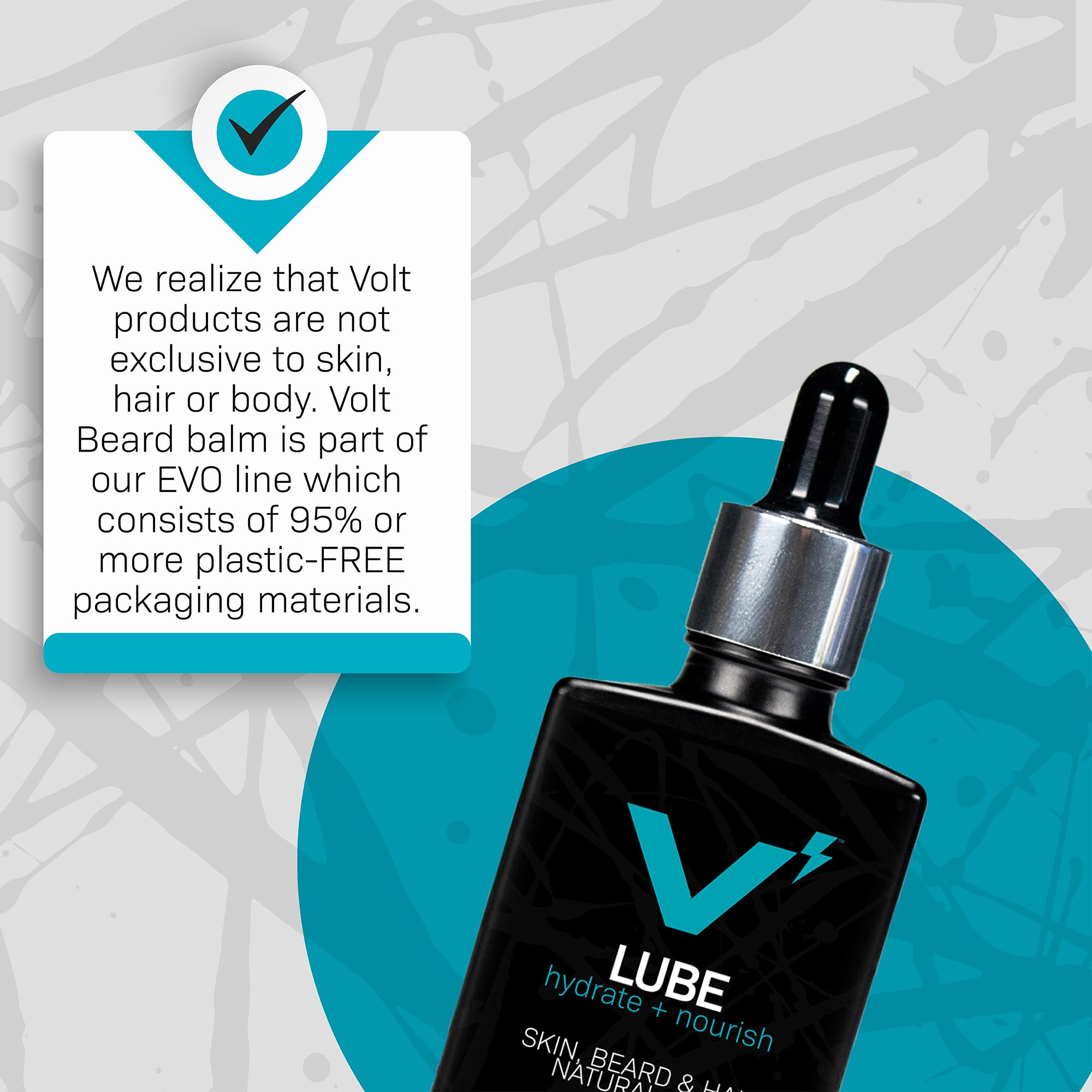 VOLT Lube Mens Beard Oil & Hair Softener with Jojoba & Argan Oil, 1 Fl Oz (30 ml) Bottle Unscented