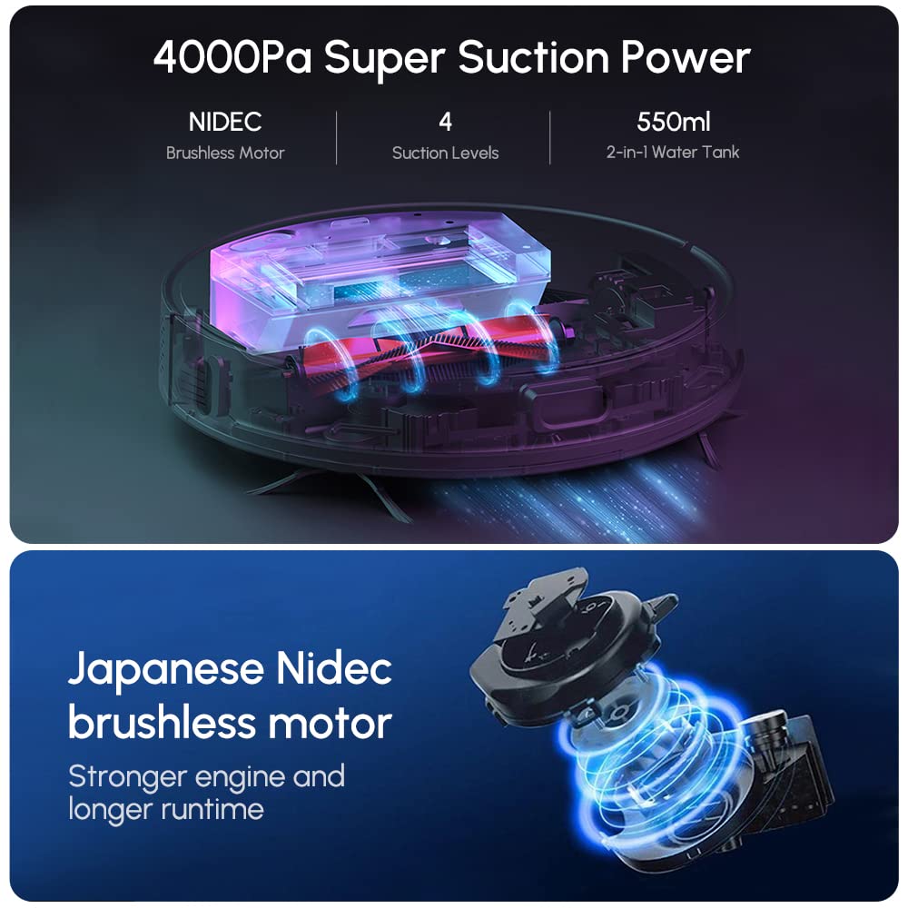 Arnagar Robot Vacuum, 2022 Newest Robot Vacuum and Mop Combo, Strong Suction, 220 Mins Runtime, Compatible with Alexa, Ideal for Pet Hair (S8-pro)