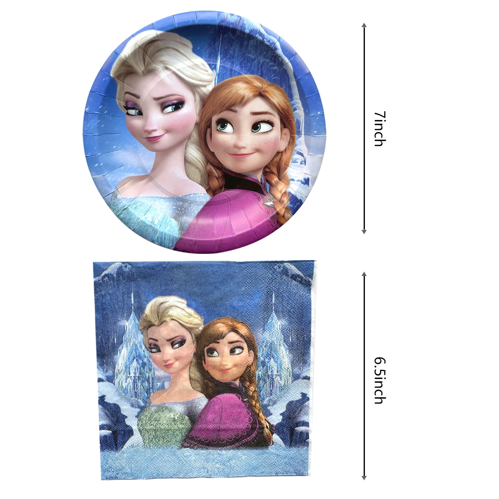 Hysnol Frozen Birthday Party Supplies, include 20 Plates and 20 Napkins, Frozen Birthday Party Decorations