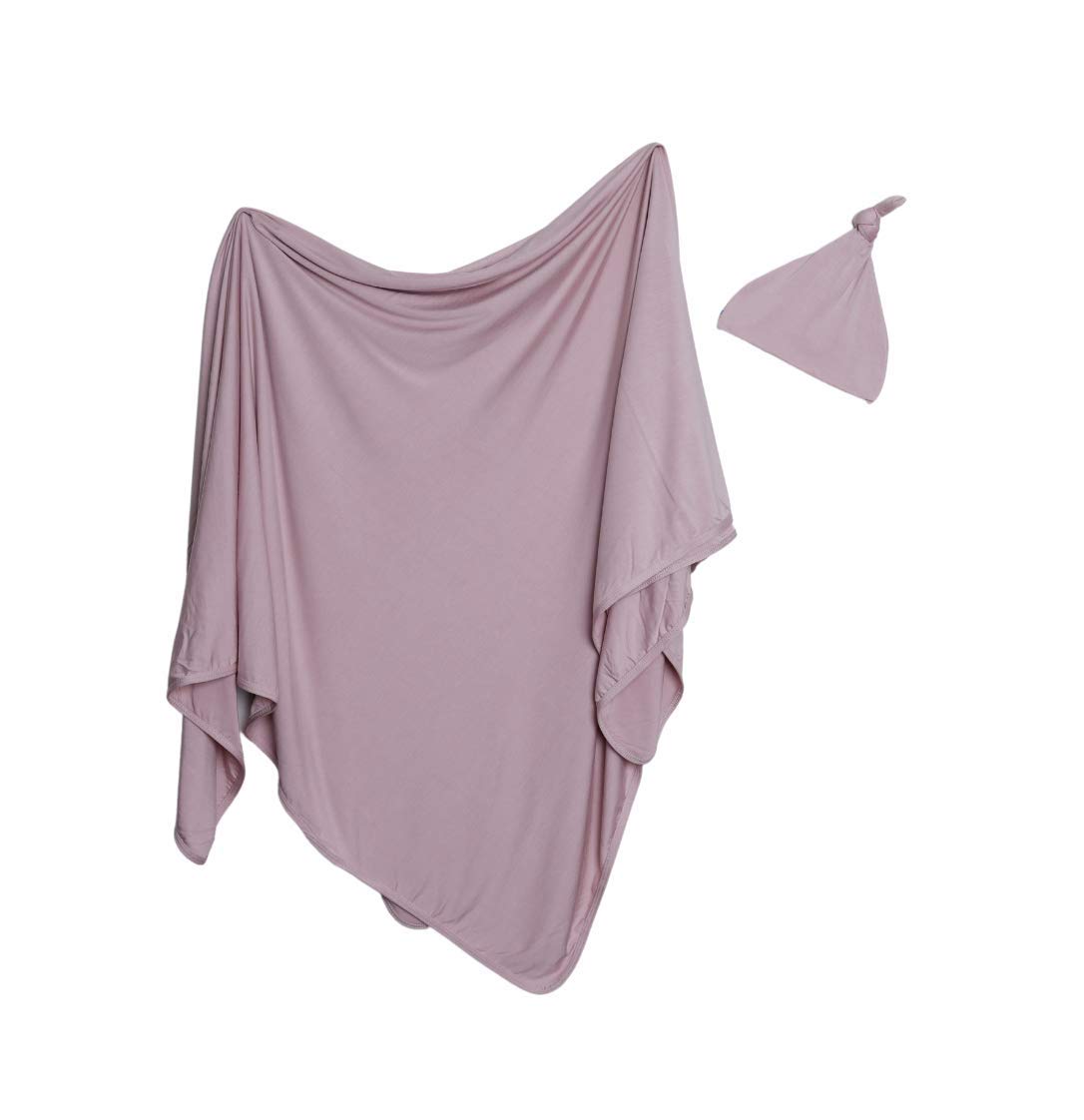 Mima Bebie Swaddle Blanket and Hat Set – Cute Receiving Blanket for Baby Boy and Girl – Soft and Cozy Baby Swaddle Blanket for Newborn – Newborn Blanket New Mom Essentials – Dusty Rose