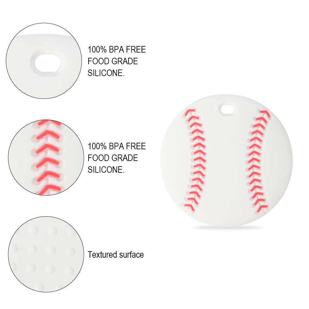 Baby Sport Teething Toys,BPA Free Food Grade Silicone Teether,Highly Effective Pain Relief for Boy and Girl,Freezer Safe Teething Egg (Baseball)