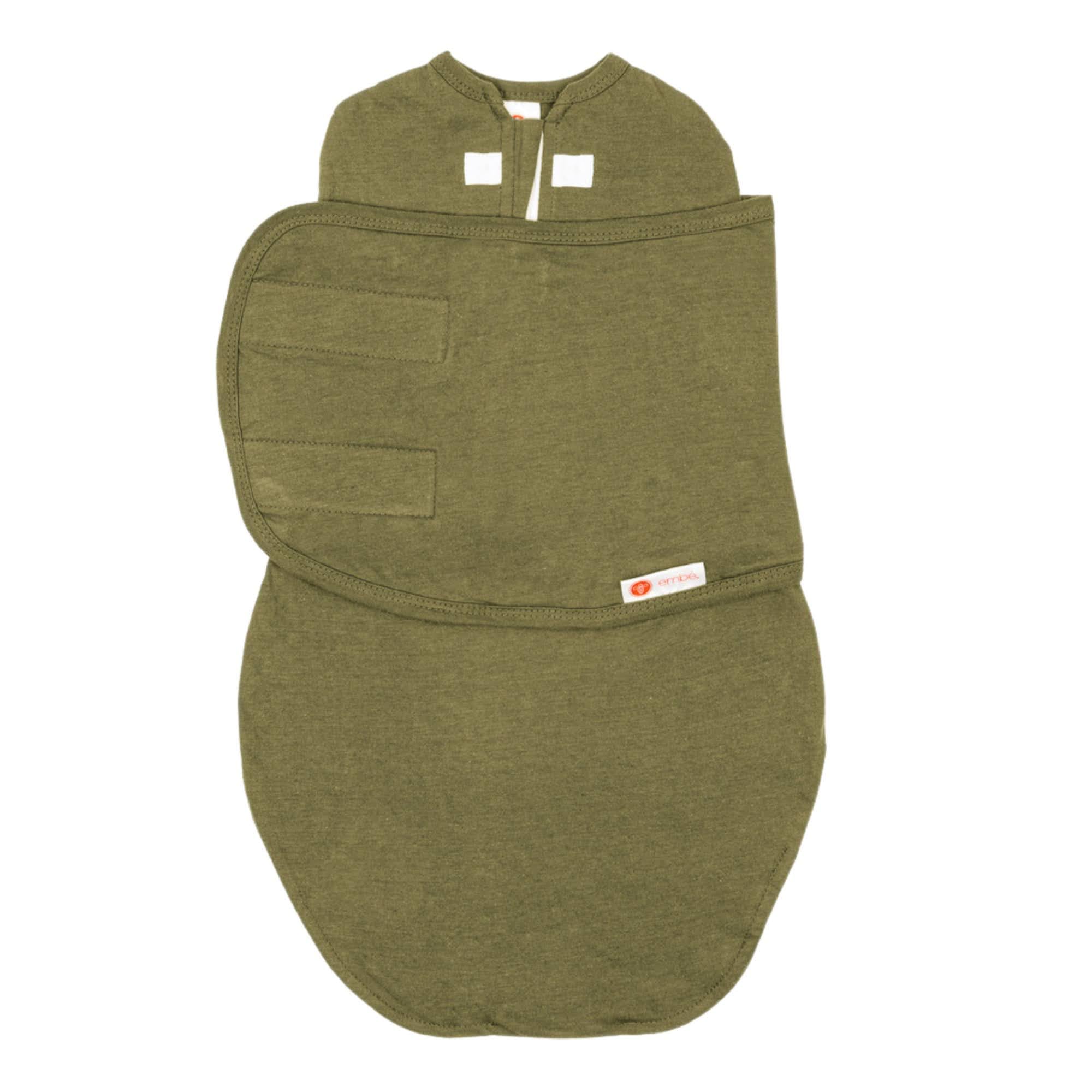 embé 2-Way Starter Baby Swaddle, 6-14 lbs, Newborn Swaddle Sack 0-3 Months, Zip & Velcro Swaddle 0-3 Months Baby Swaddles Wrap, Hip Healthy, Infant Swaddle - Moss