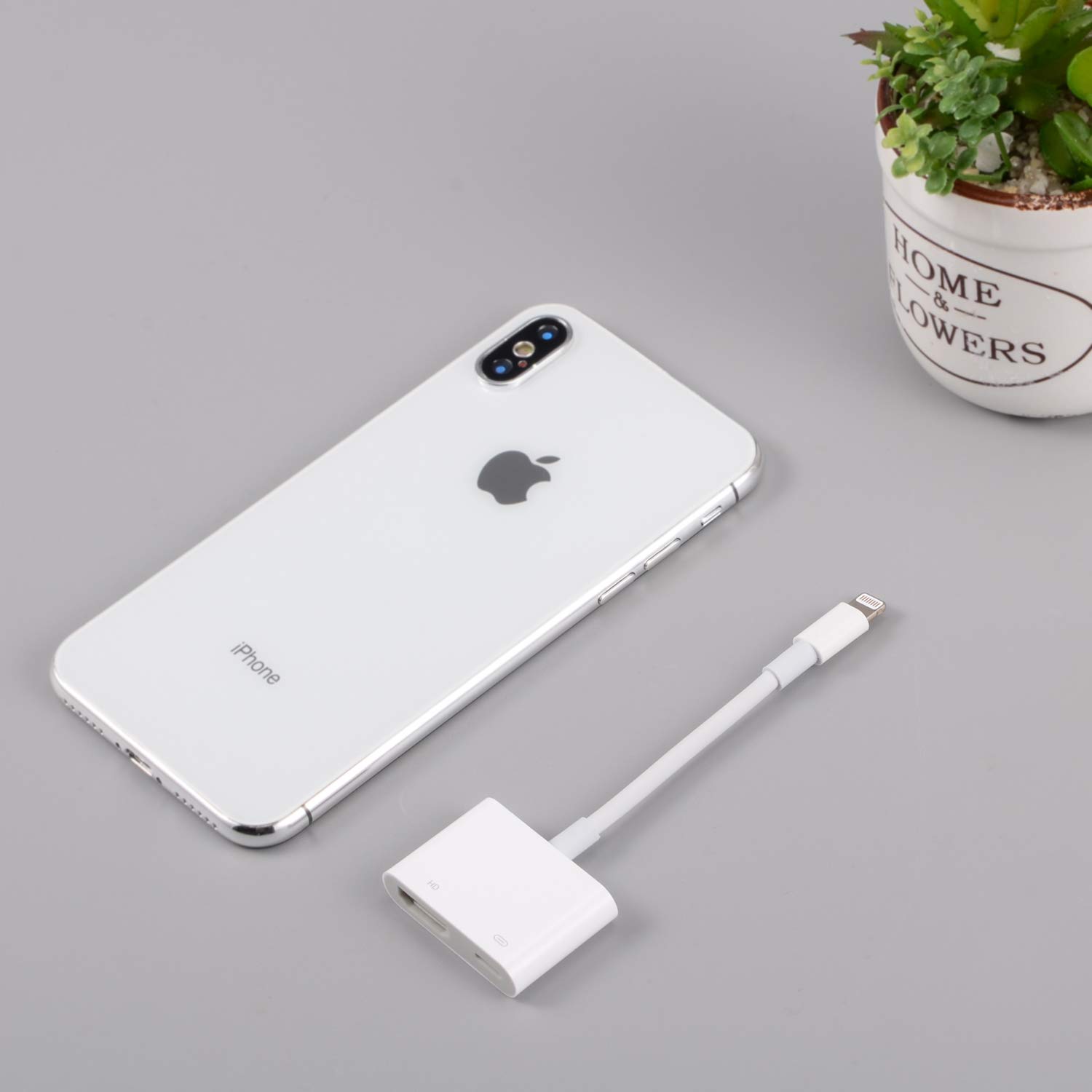 AISONK Lightning to HDMI Adapter with Lightning Digital AV Adapter 1080P, Lightning Charging Port White for Select iPhone iPad and iPod Models and HDTV Monitor Projector(whiite)