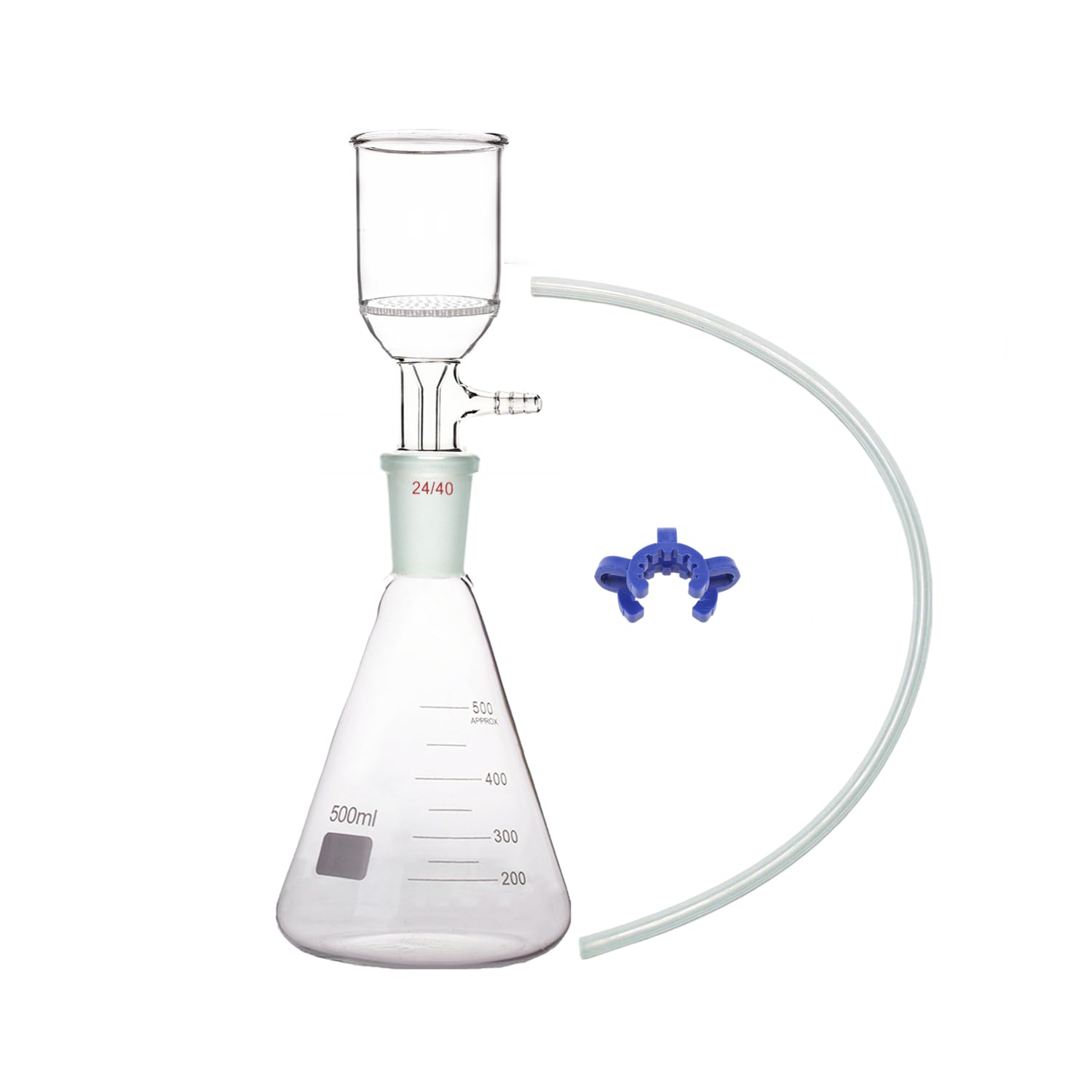 Deschem 500ml,24/40,Suction Filtration Device,47mm Buchner Funnel & Glass Flask