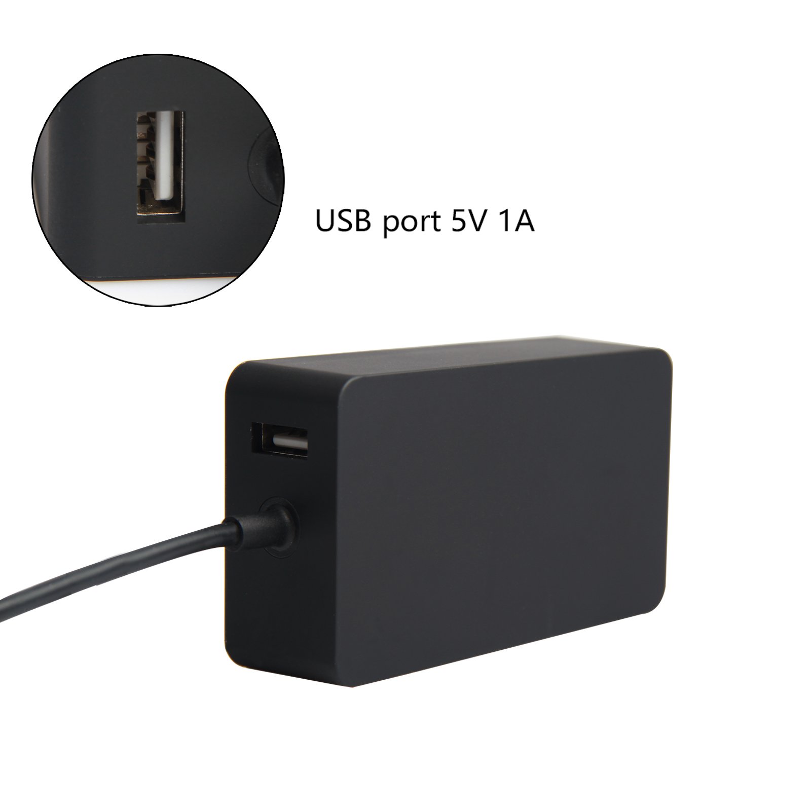 TREE.NB 48W 12V 3.6A Power Adapter Charger, Replacement for Microsoft Surface Pro 2 Surface Pro 1 & Surface RT Tablet, Windows 8 Tablet 1536 with 5V/1A USB Port