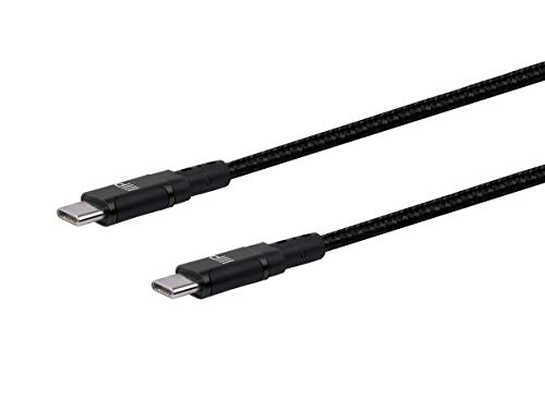 Monoprice USB C to USB C 2.0 Cable - 1.5 Feet - Black | Fast Charging, High Speed, Up to 3A/60W, Type C, Compatible with iPhone/iPad/MacBook/Samsung Galaxy and More - Wrap Series- Pack of 1