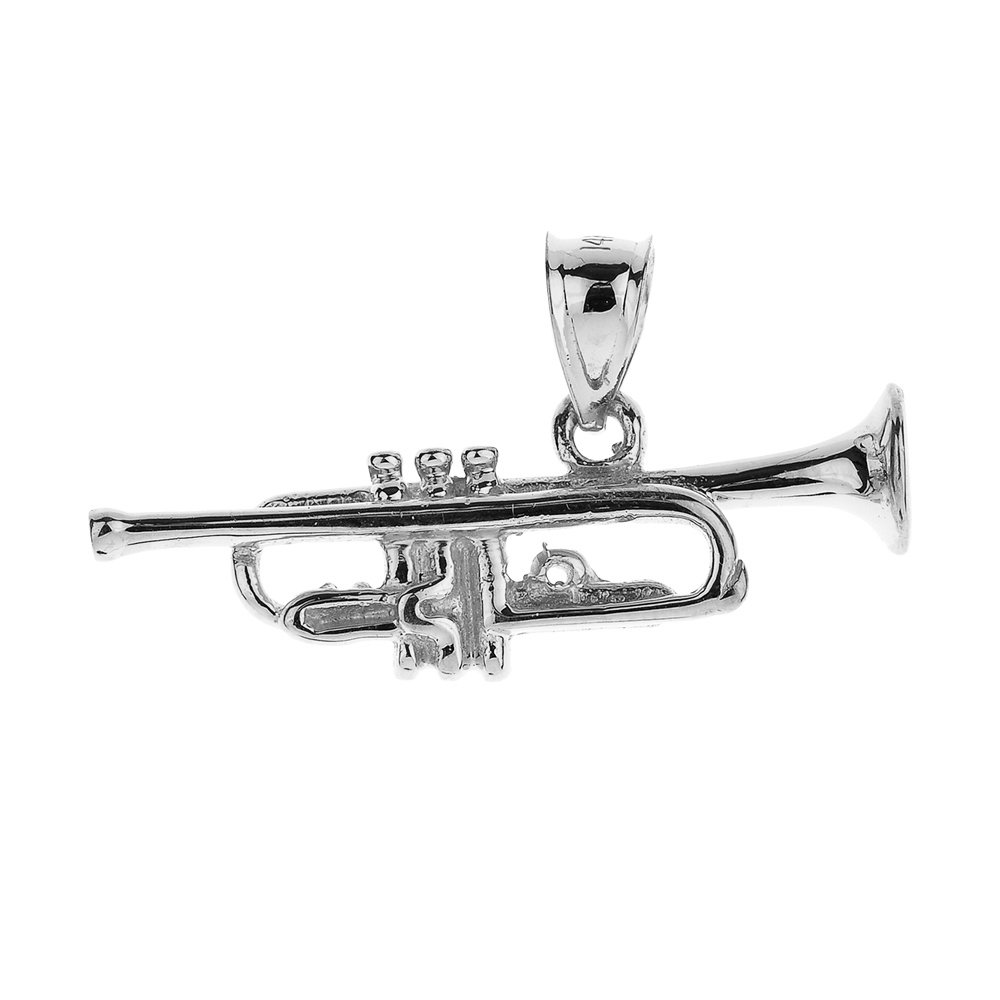 925 Sterling Silver Music Charm Trumpet Pendant