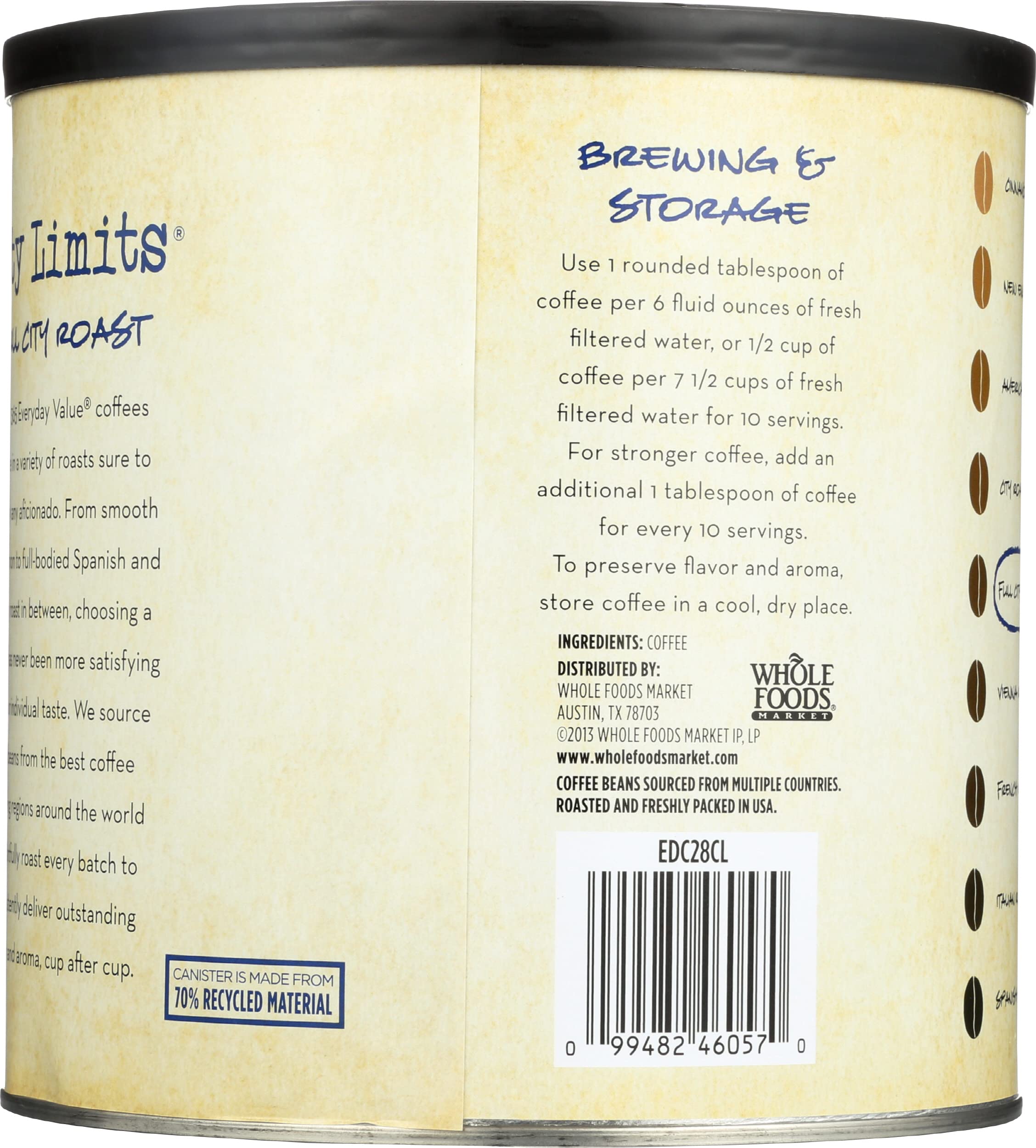 365 by Whole Foods Market, Coffee City Limits Full City Roast, 28.5 Ounce