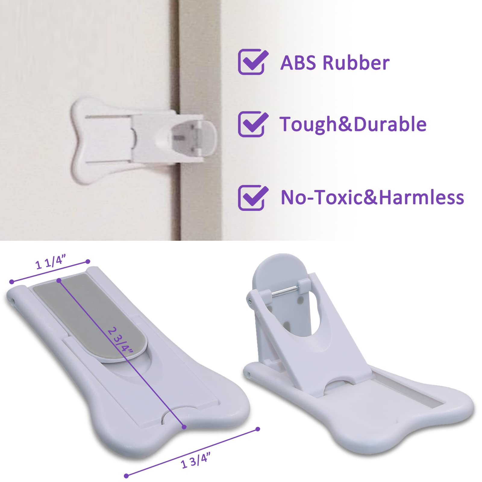 4 Pack Sliding Door Lock for Child Safety, Baby Proof Locks for Sliding Glass Doors, Closets, Patio Door, Window - Childproof Sliding Door Locks - No Screws or Drills