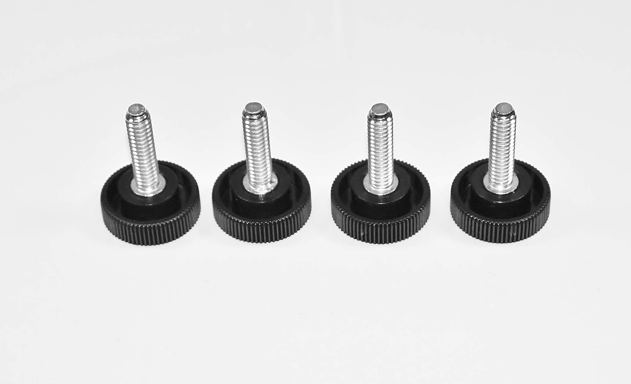 Four (4) 1/4-20 x 1 Long Stainless Steel Thumb Screws 1" Round Knurled Plastic Head