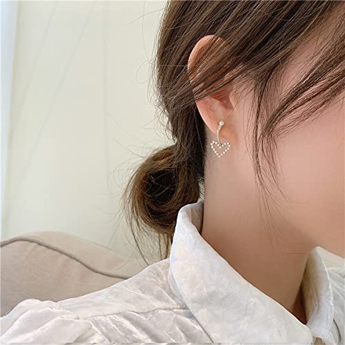 2022 New Korean Earrings Simple and Cold Wind Pearl Love Temperament Wild Earrings Exquisite Elegant Trend Fashion Stud Earrings