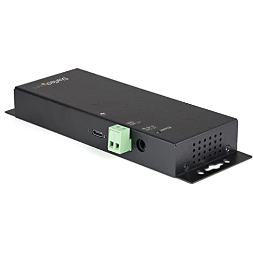 StarTech.com 4-Port USB C Hub 10Gbps - Metal Industrial USB Type-C Hub w/ 3xUSB-A & 1xUSB-C - ESD & Surge Protection - USB-C or USB-A Host - Self-Powered Mountable USB 3.2 Gen 2 Hub, TAA