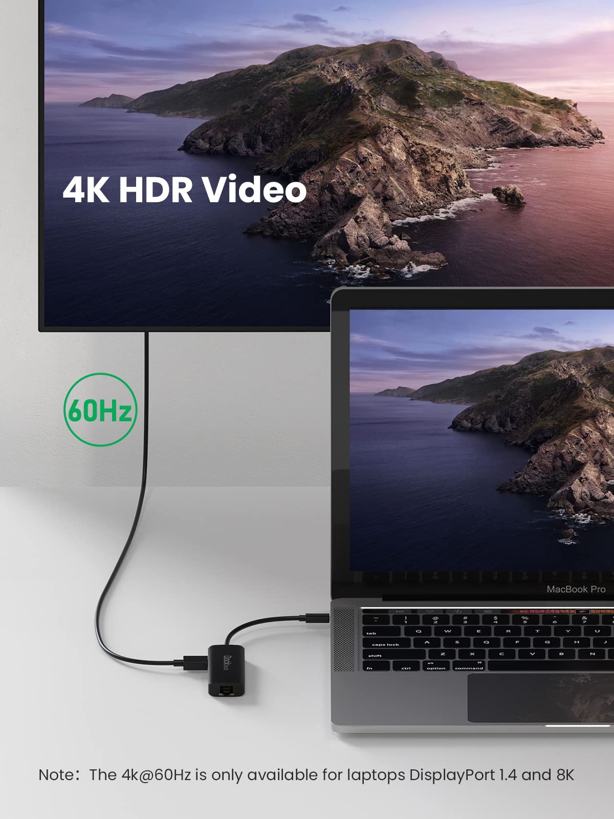 USB C Ethernet Hub 4K 60Hz, dockteck 4-in-1 USB C PD Ethernet Hdmi Dongle with 4K 60Hz HDMI, 1Gbps Ethernet, 100W PD, USB 3.0 for MacBook Pro/Air M1 2020, iPad Pro 2021, iPad Air 2020 and More