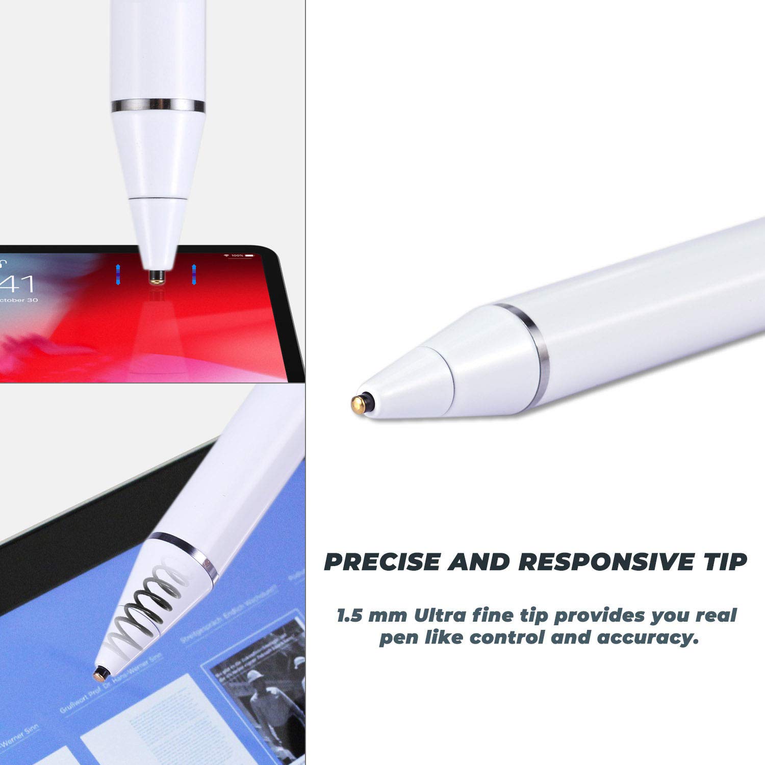 Stylus for Dell 2 in 1 Laptop Pencil, EVACH Digital Pencil with 1.5mm Ultra Fine Tip Stylus Pen for Dell 2 in 1 Laptop, White