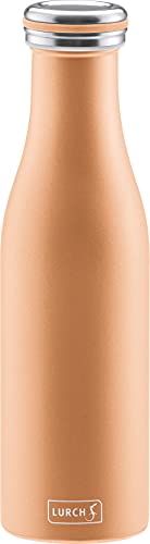 Lurch Germany Thermal Bottle for Hot and Cold Drinks Made of Double-Walled Stainless Steel (Pearl Orange, 16, oz. | 0.5l)