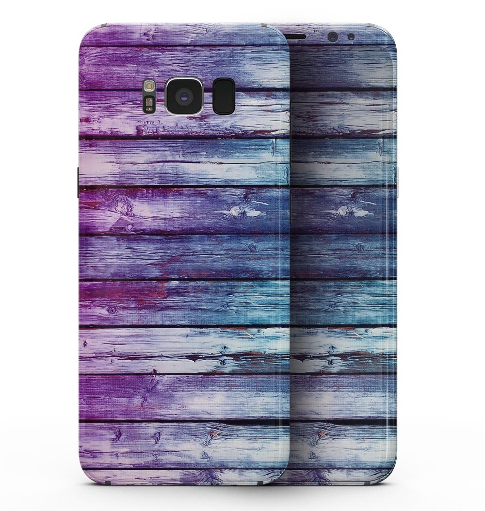 Design Skinz Design Skinz Pink & Blue Dyed Wood Full-Body Wrap Decal Skin-Kit for The Galaxy S8