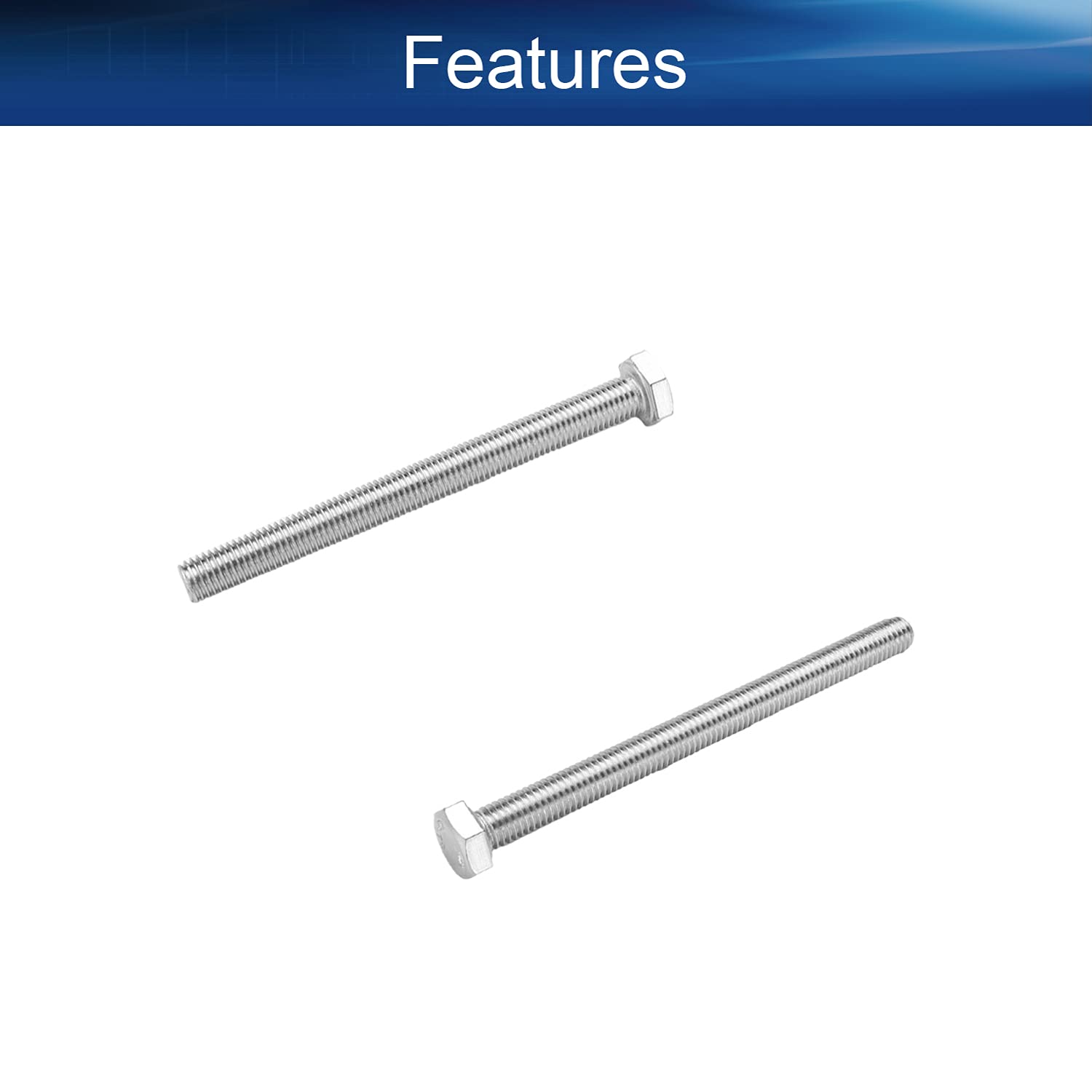 Yinpecly M8-1.25 x 100mm Hex Bolt Hex Flat Head Cap Bolts Screws for High-Pressure Flow Pump Impellers Silver 10pcs