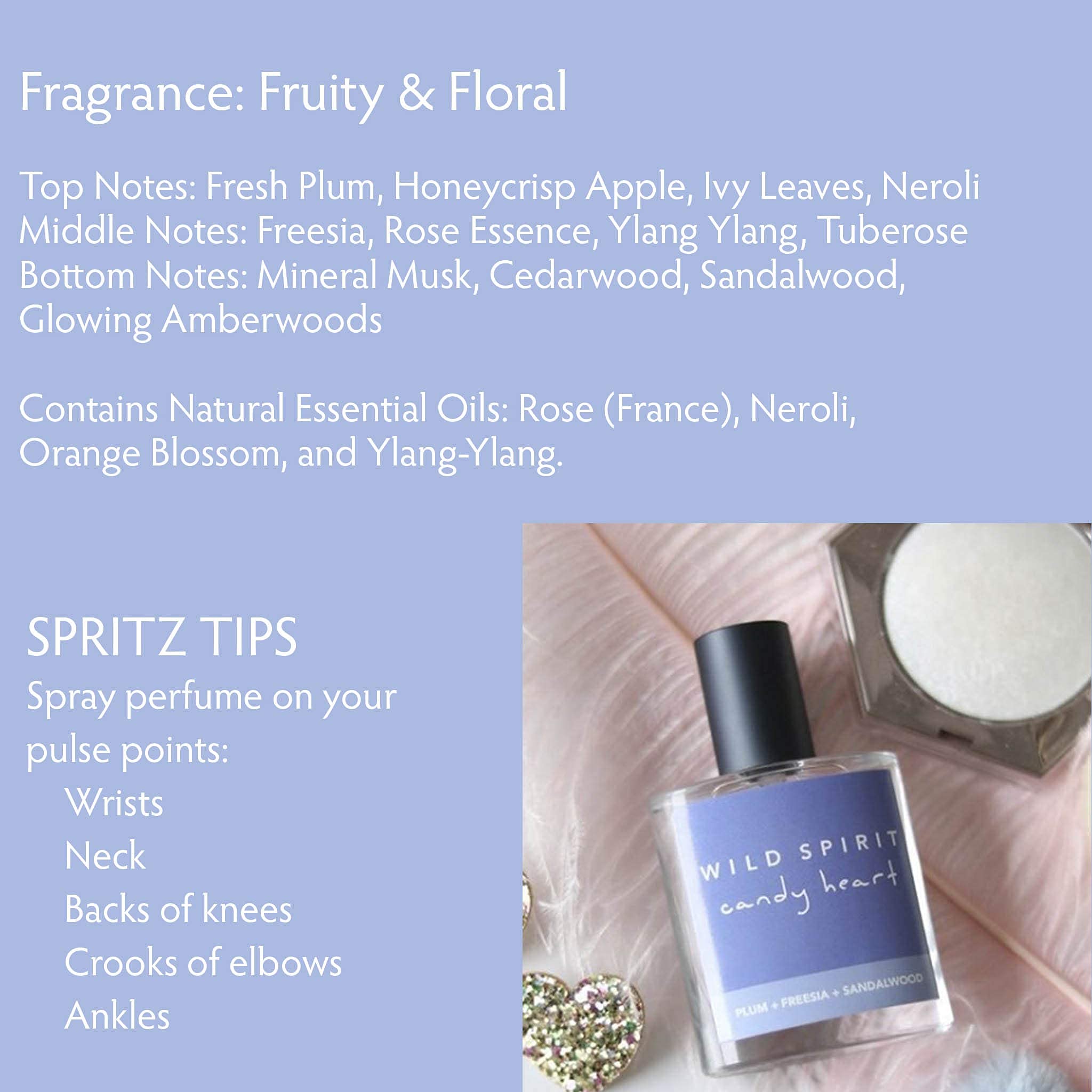 Wild Spirit Candy Heart Eau De Parfum Spray | Fruity Floral Cruelty-Free Perfume for Women, 1 fl oz/30mL