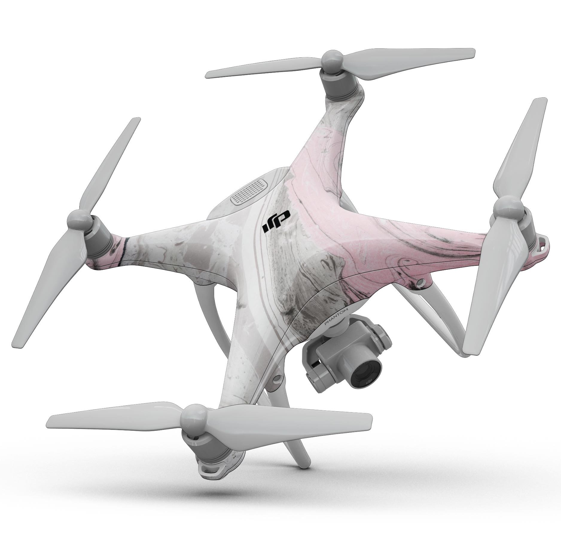 Design Skinz Design Skinz Mixtured Pink and Gray Textured Marble Full-Body Wrap Decal Skin-Kit Compatible with The Drone DJI Phantom 4 Pro