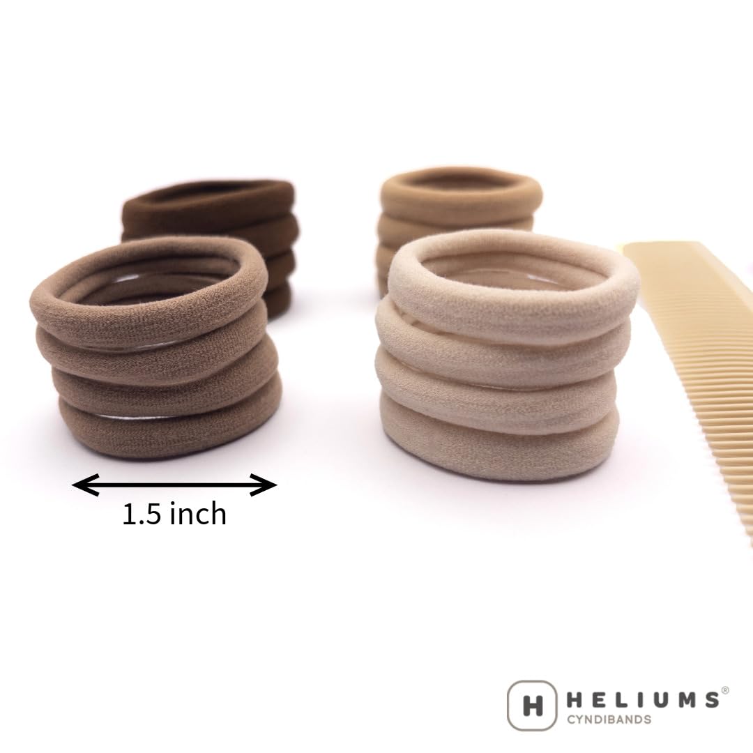 Cyndibands Seamless Hair Ties - Blonde - Gentle Hair Ties No Damage, Standard Size 1.5 Inch, Soft and Stretchy Nylon Fabric Ponytail Holders - 12 Count