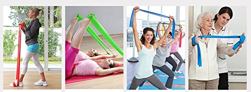 4 Pack Yoga Exercise Band 5 ft.for Home Gym, Physical Therapy, Sport, Pilates, Stretch, Yoga, Strength Training