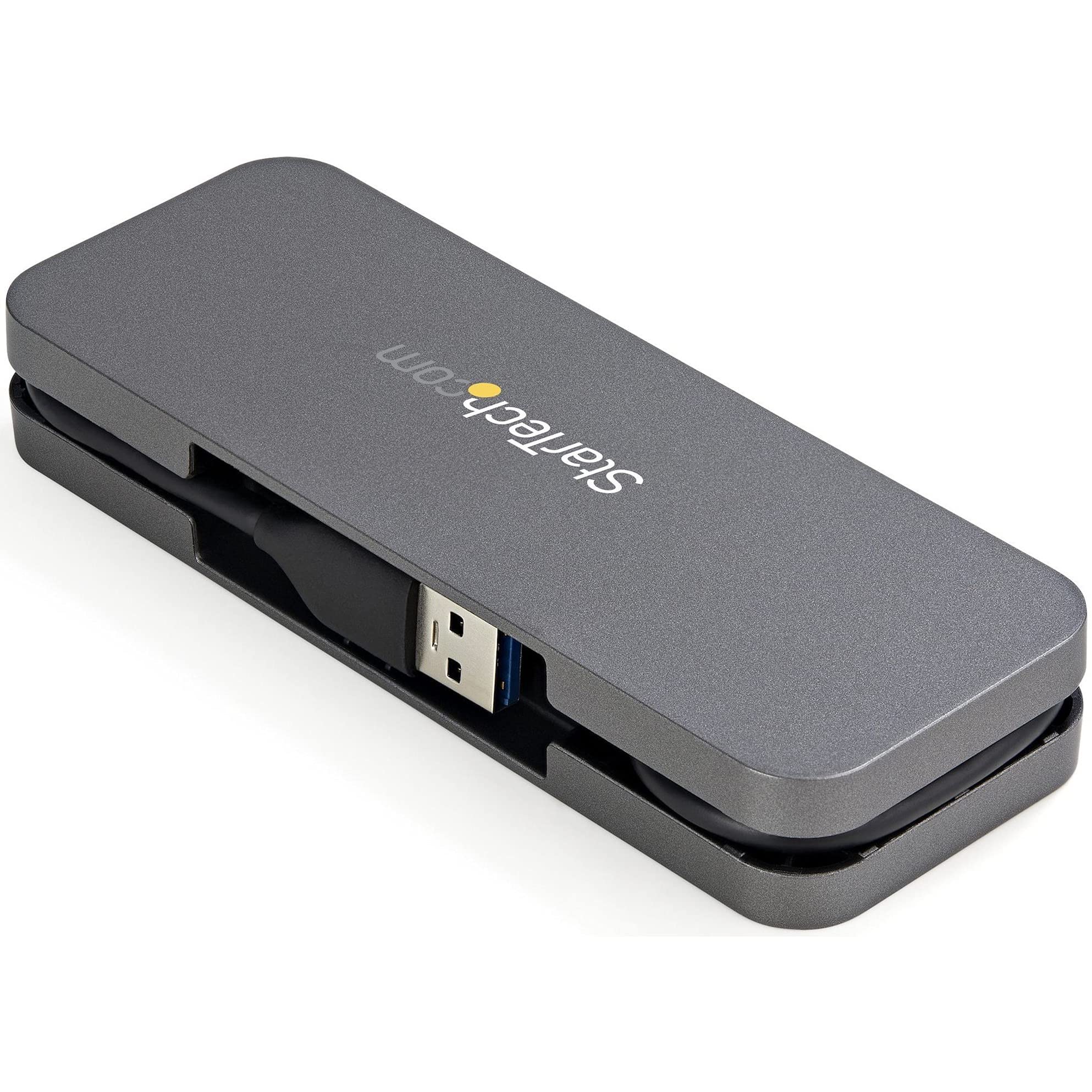 StarTech.com 4 Port USB 3.0 Hub - USB-A to 4X USB-A - SuperSpeed 5Gbps Portable USB 3.1 Gen 1 Type-A Hub - USB Bus Powered - Laptop/Desktop USB Hub with Long Cable 11" & Cable Management (HB30AM4AB)